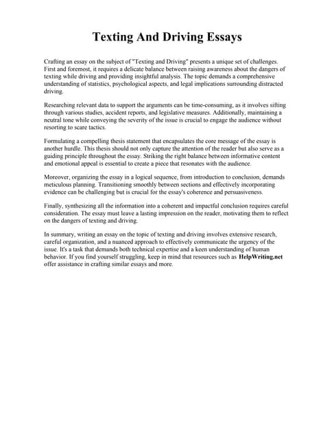 Argumentative Essay On Texting And Driving.pdf