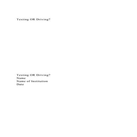 Messaging while driving essay | PDF