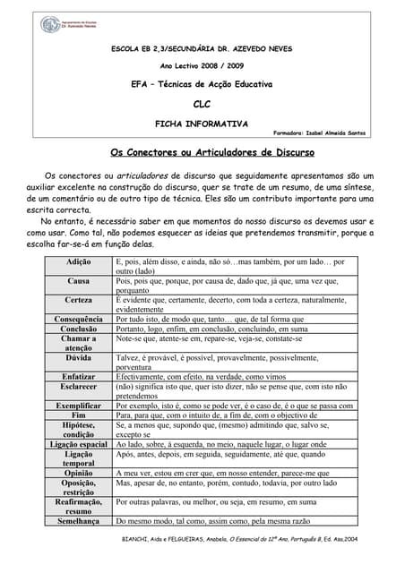 Conectores discurso | PDF