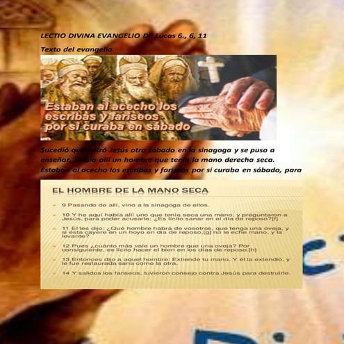 LECTIO DIVINA LUNES XXIII EL HOMBRE DE LA MANO SECA | DOCX