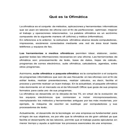 OFIMATICA II | DOCX | Computing | Technology & Computing