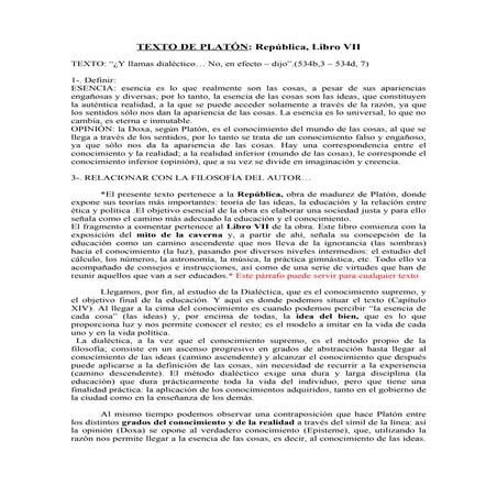Texto de Platón comentado | DOC