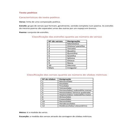 Esquema rimatico e versos | DOCX