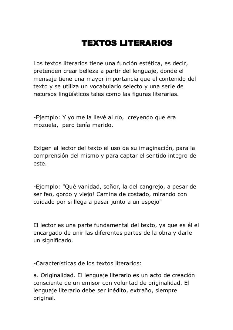 Textos Literarios