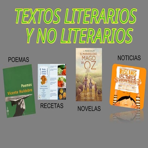 Presentación PPT tipos de textos literario y no literarios | PPT