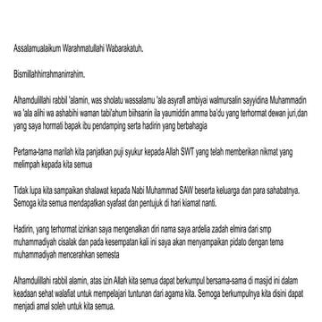 Contoh Pembukaan Pidato Untuk Jenjang SMP | PPTX