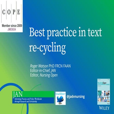 Best practice in text re-cycling | PPT