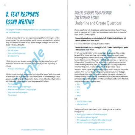 The Senior English Writing Handbook Text Response Chapter | PDF