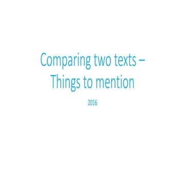 Comparing two texts: Comparative Essay | PPTX