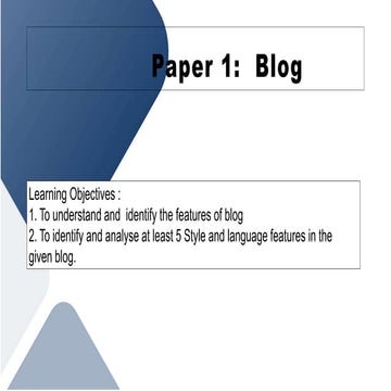 Blog Writing- First language English -text type | PPT