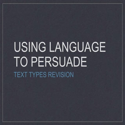 Language Analysis: Text Types | PPTX