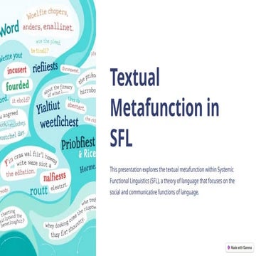 Textual Metafunction in english as a SFL | PPTX