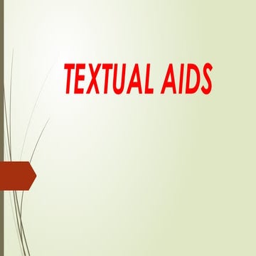 TEXTUAL AIDS powerpoint presentation for English 10 | PPTX