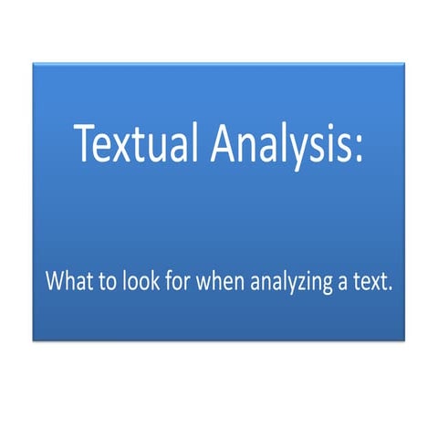 Textual analysis | PPTX