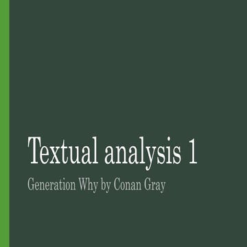 Textual Analysis 1 Generation Why | PPT