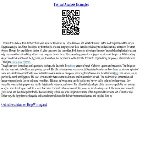 Textual Analysis Examples | PDF