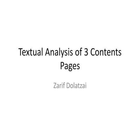Textual analysis of 3 contents pages | PPT