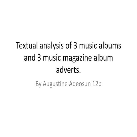 Textual analysis of 3 music albums and 3 | PPTX | Album-oriented Rock | Rock Music