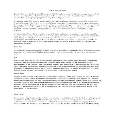 Textual analysis of film | DOCX