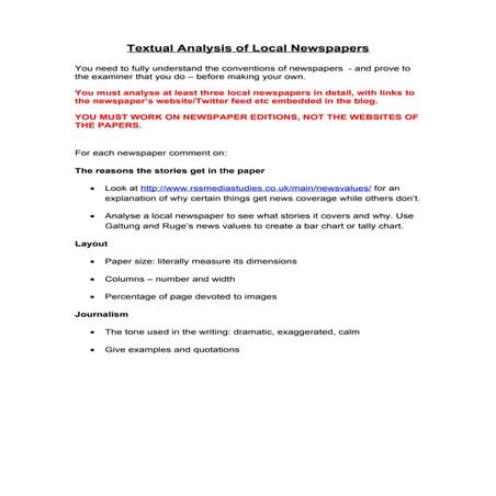 Textual analysis of newspapers | DOC