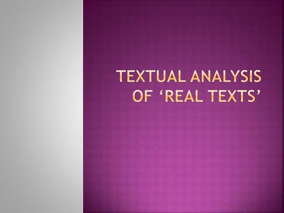 Postmodern Analysis | PPT