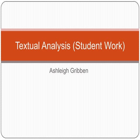 Textual analysis (student work) | PPTX