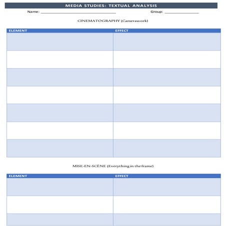Textual analysis template | DOCX