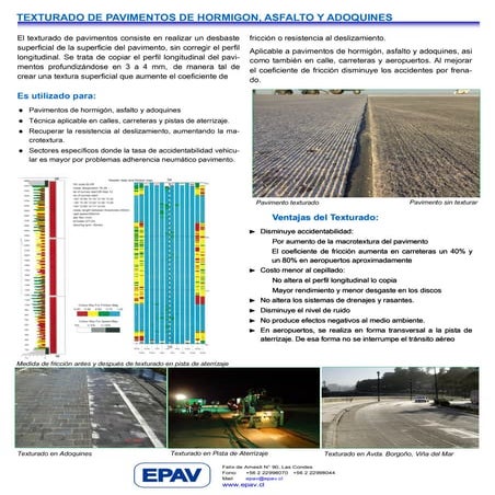 EPAV - Texturado de Pavimentos Hormigon, Asfalto | PDF