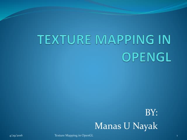 Texture Mapping Inopengl Ppt
