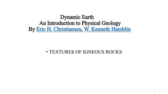 Textures of igneous rocks | PDF | Geology | Science