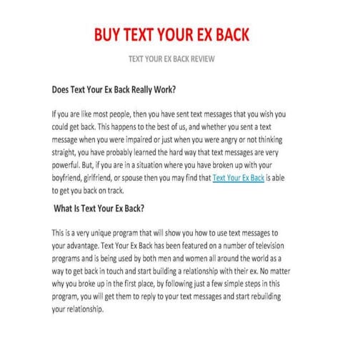 Text Your Ex Back Program | PPTX