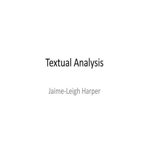 Texual analysis | PPT