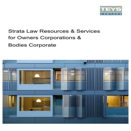 TEYS Lawyers Brochure Strata Law Resources & Services for Owners ...