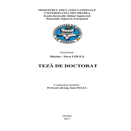 Teza doctorat lolea marius definitiva 2017 semnat | PDF