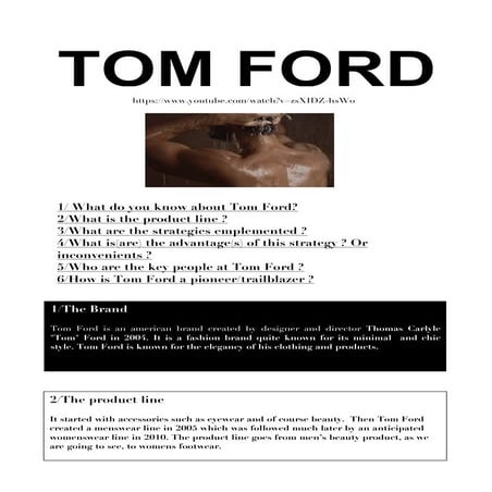 Tom Ford Project | PDF