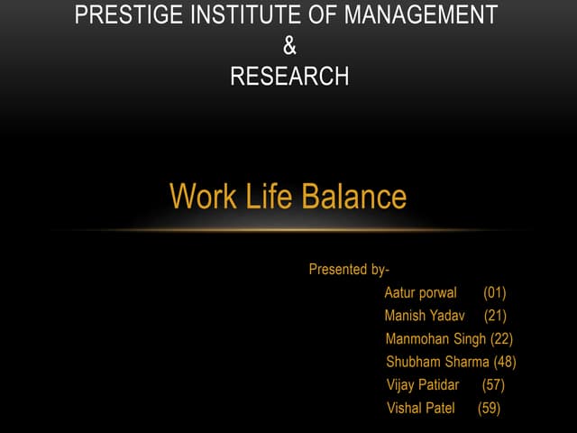 Work life balance | PPT