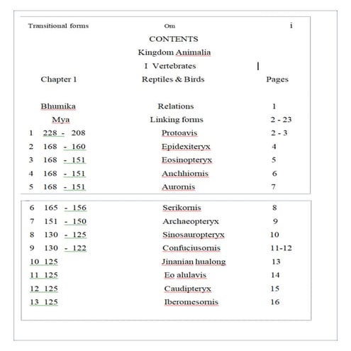 Transitional forms contents | PDF