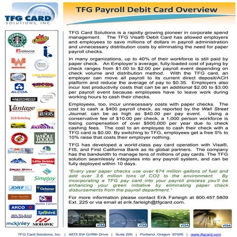 TFG Pay Card Benefits | PDF
