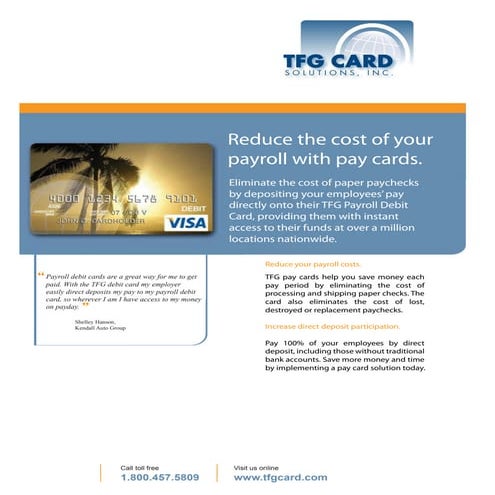 TFG Pay Card Benefits | PDF