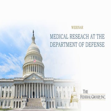 Medical Research Programs at the Department of Defense | PPT