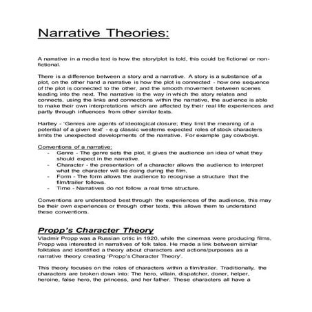 GCSE Narrative theories 2 | PPTX
