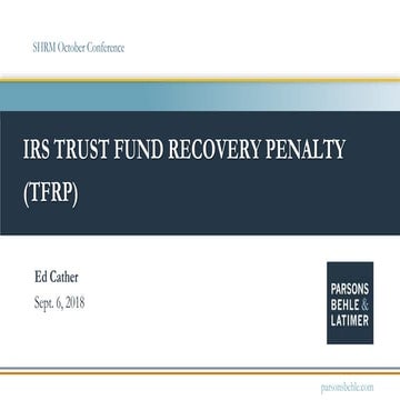 IRS Trust Fund Recovery Penalty | PPTX
