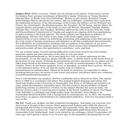 Transcript: Future Book(s): Sharing Ideas on Books and (Art) Publishing ...