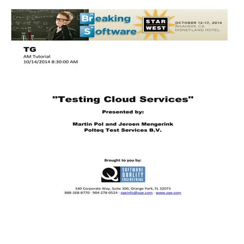 Testing Cloud Services | PDF