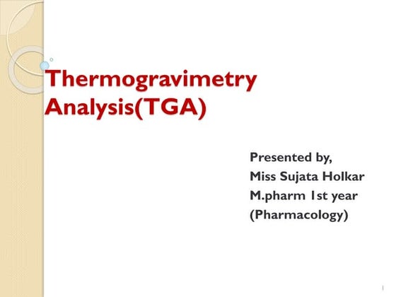 Thermogravimetry Analysis (TGA) | PDF