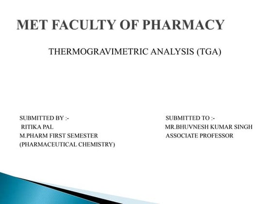 Thermogravimetric analysis ppt | PPT