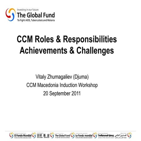 CCM Roles & Responsibilities; Achievements & Challenges | PPT