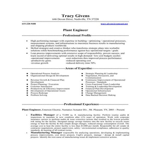 T givens 2016 plant engineer | PDF