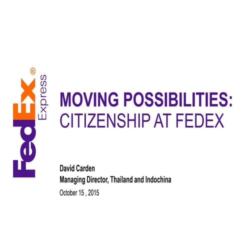 FedEx Citizenship and Social Responsibility Goals | PDF