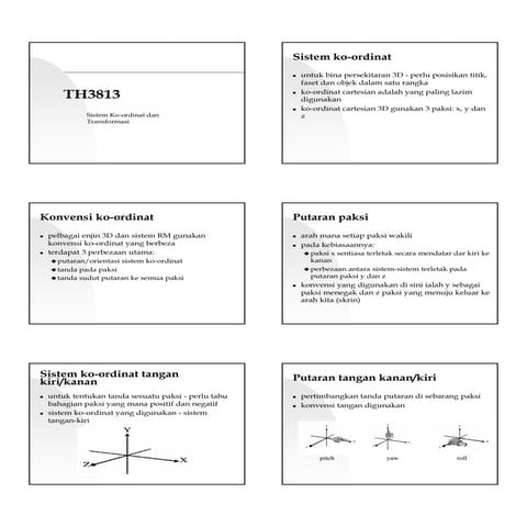 Th3813 02 sistem ko ordinat & transformasi | PDF